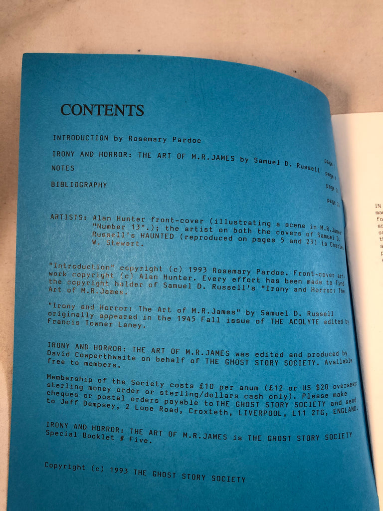 Samuel D. Russel - Irony and Horror: The Art of M. R. James, 1993, Ros ...