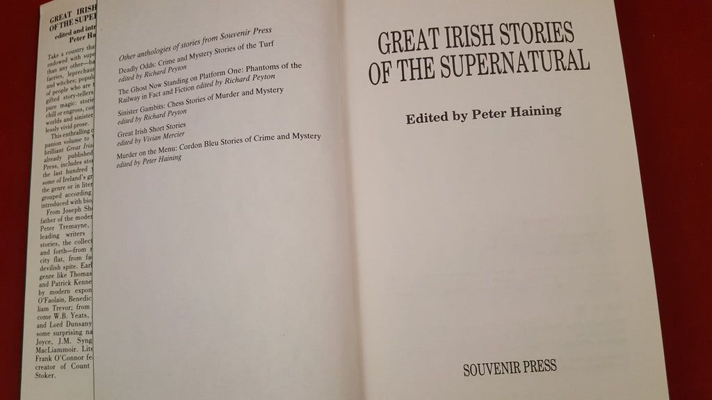 Peter Haining Editor - Great Irish Stories Of The Supernatural, Souven ...