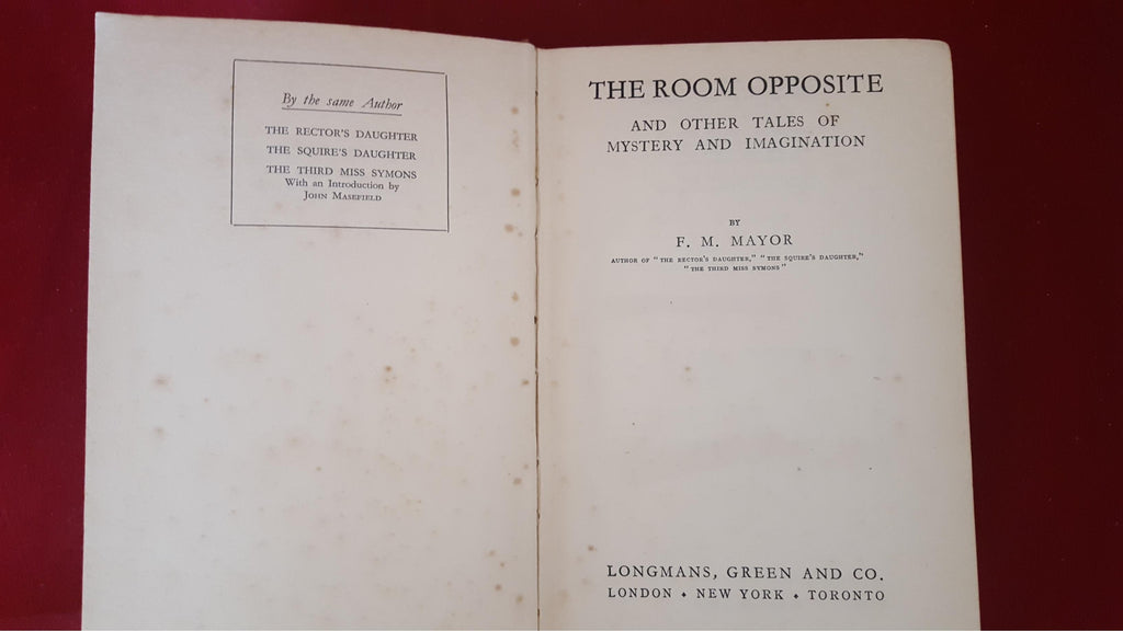 F M Mayor - The Room Opposite And Other Tales Of Mystery And Imaginati ...