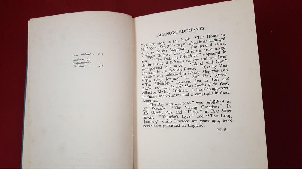 Hector Bolitho - The House In Half Moon Street And Other Stories, Eyre ...