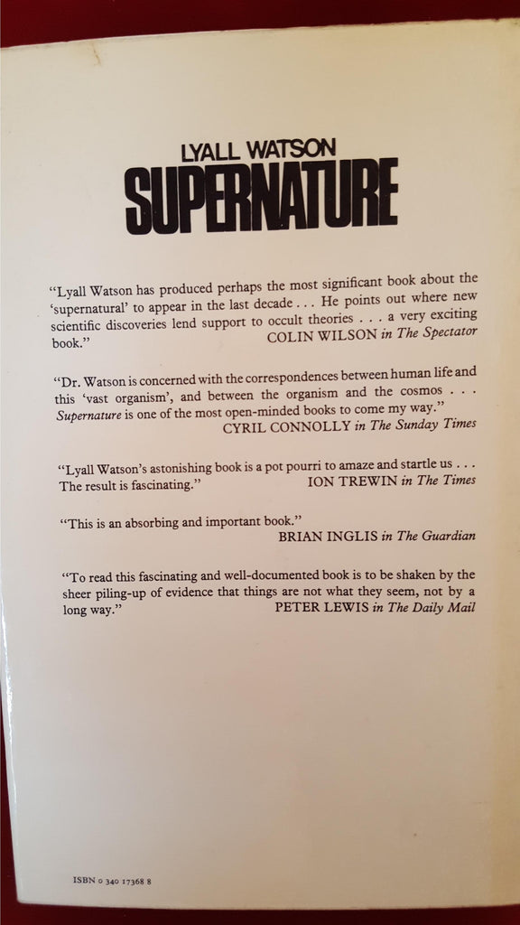 Lyall Watson - Supernature, Hodder & Stoughton, 1974 – Richard Dalby's ...