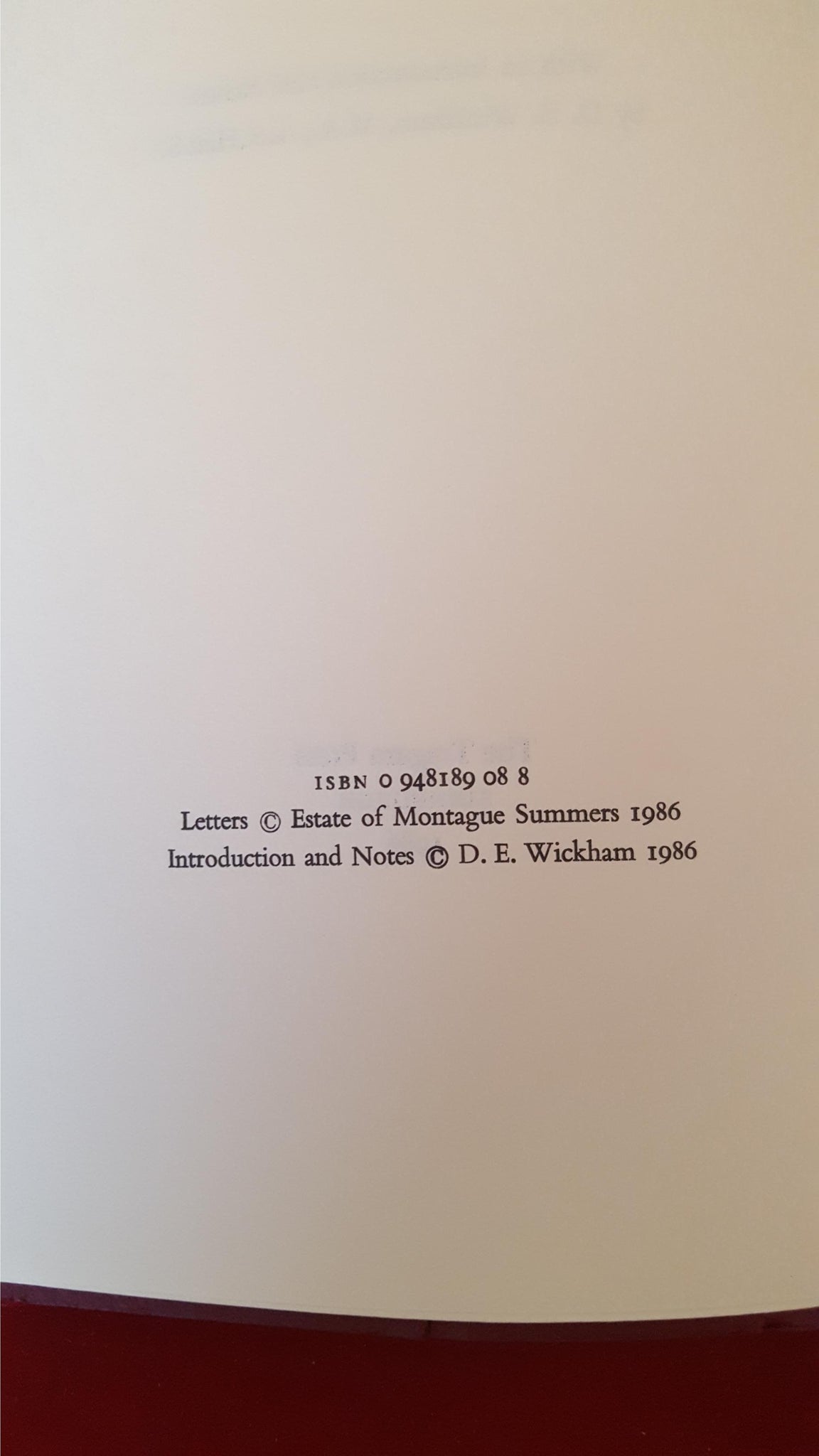 Montague Summers - Letters To An Editor, Tragara Press, 1986, No. 39/1 ...