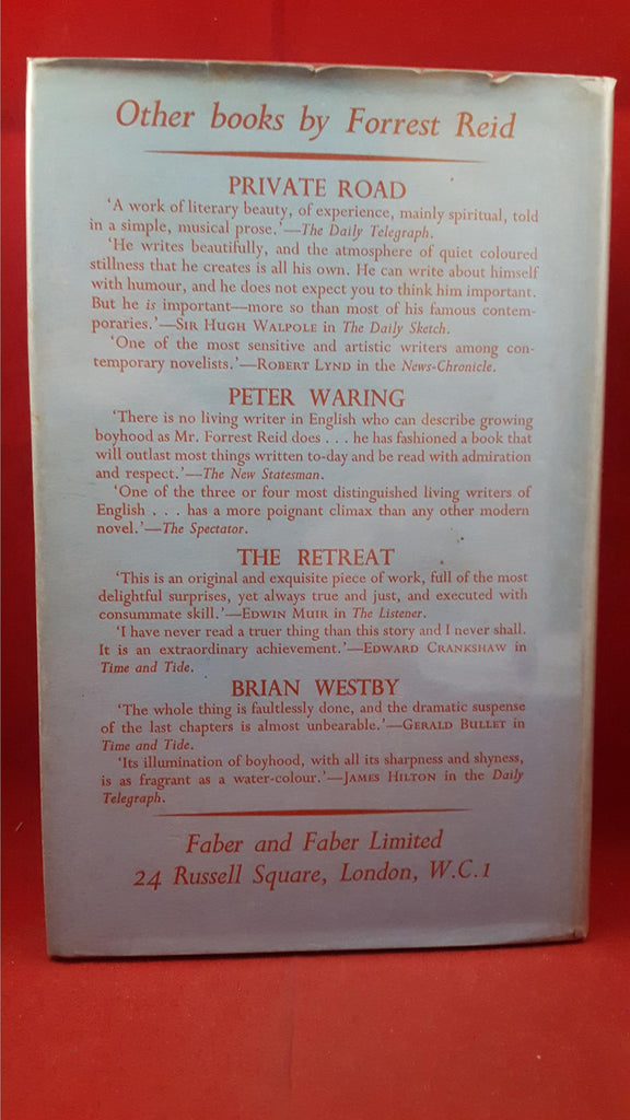 Forrest Reid - Retrospective Adventures, Faber & Faber, 1941, First Ed ...