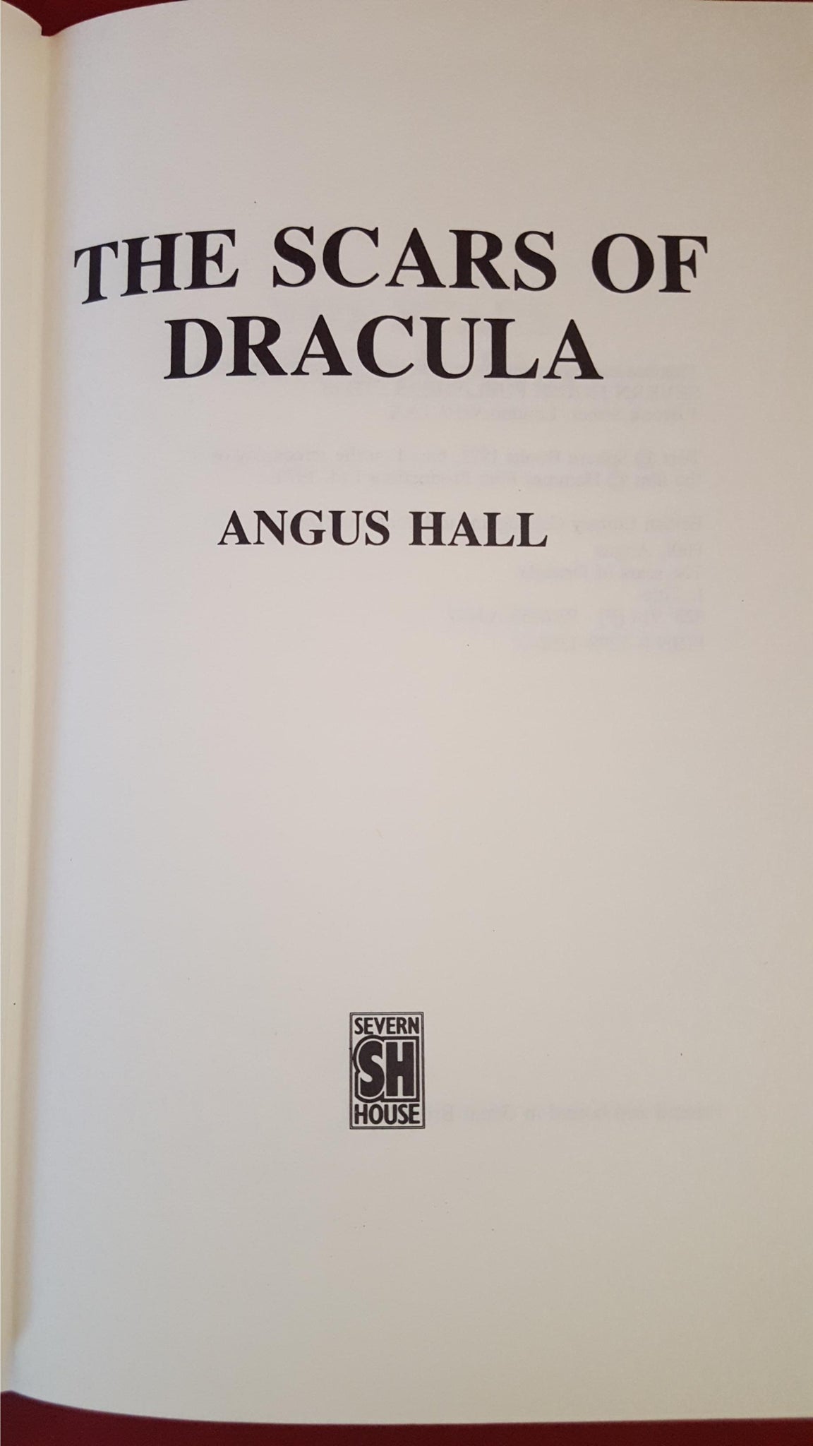 Angus Hall - The Scars Of Dracula, Severn House, 1987, First Hardcover ...