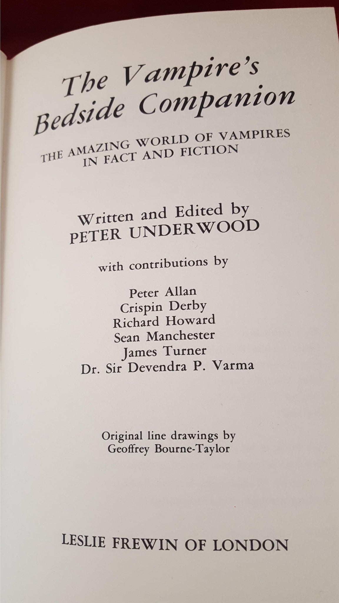Peter Underwood - The Vampire's Bedside Companion, Leslie Frewin, 1975 ...