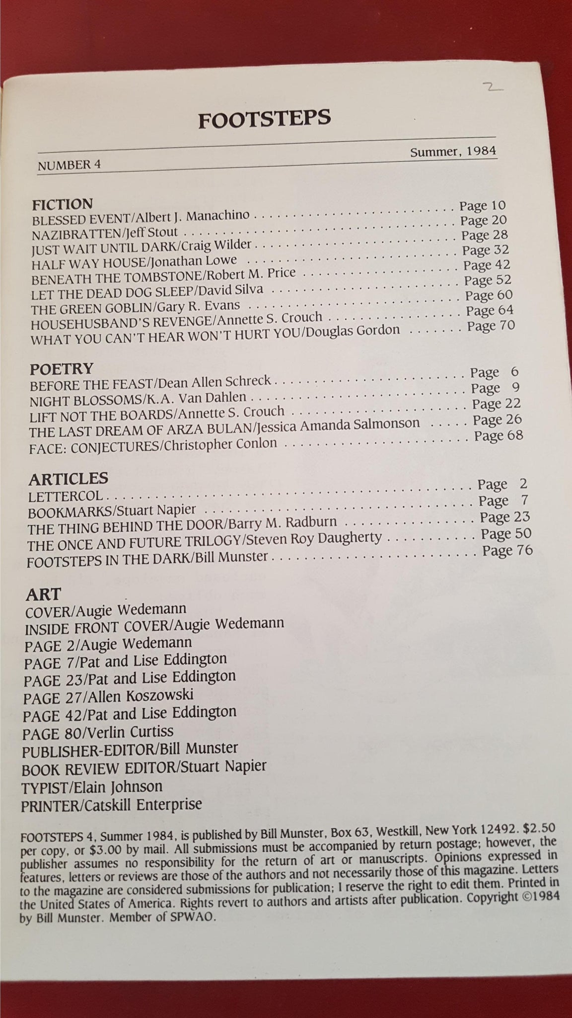 Footsteps 4 Summer 1984 – Richard Dalby's Library