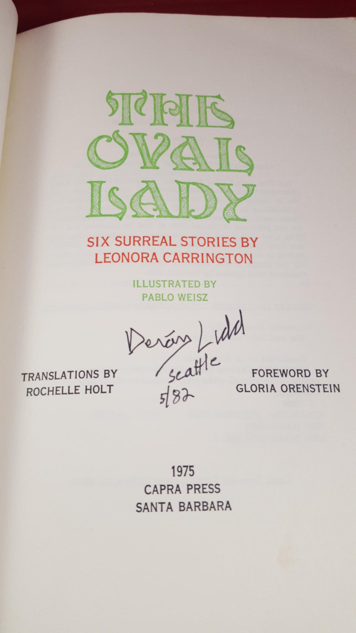 Leonora Carrington - The Oval Lady, Capra Press, 1975, Surreal Stories ...