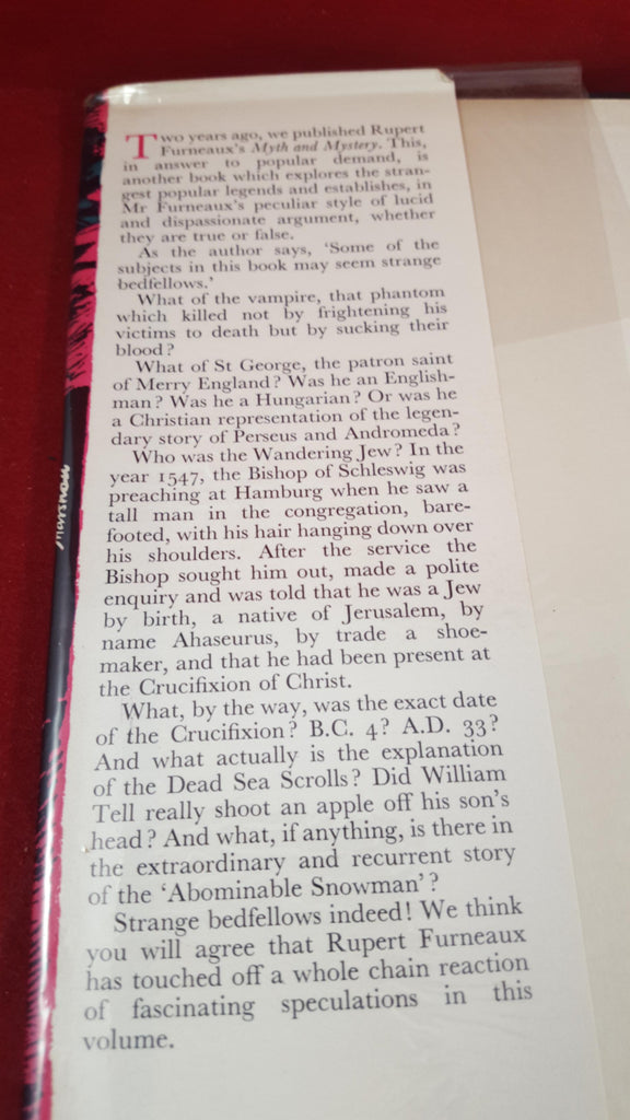 Rupert Furneaux - Legend And Reality, Allan Wingate, 1959, First Editi ...