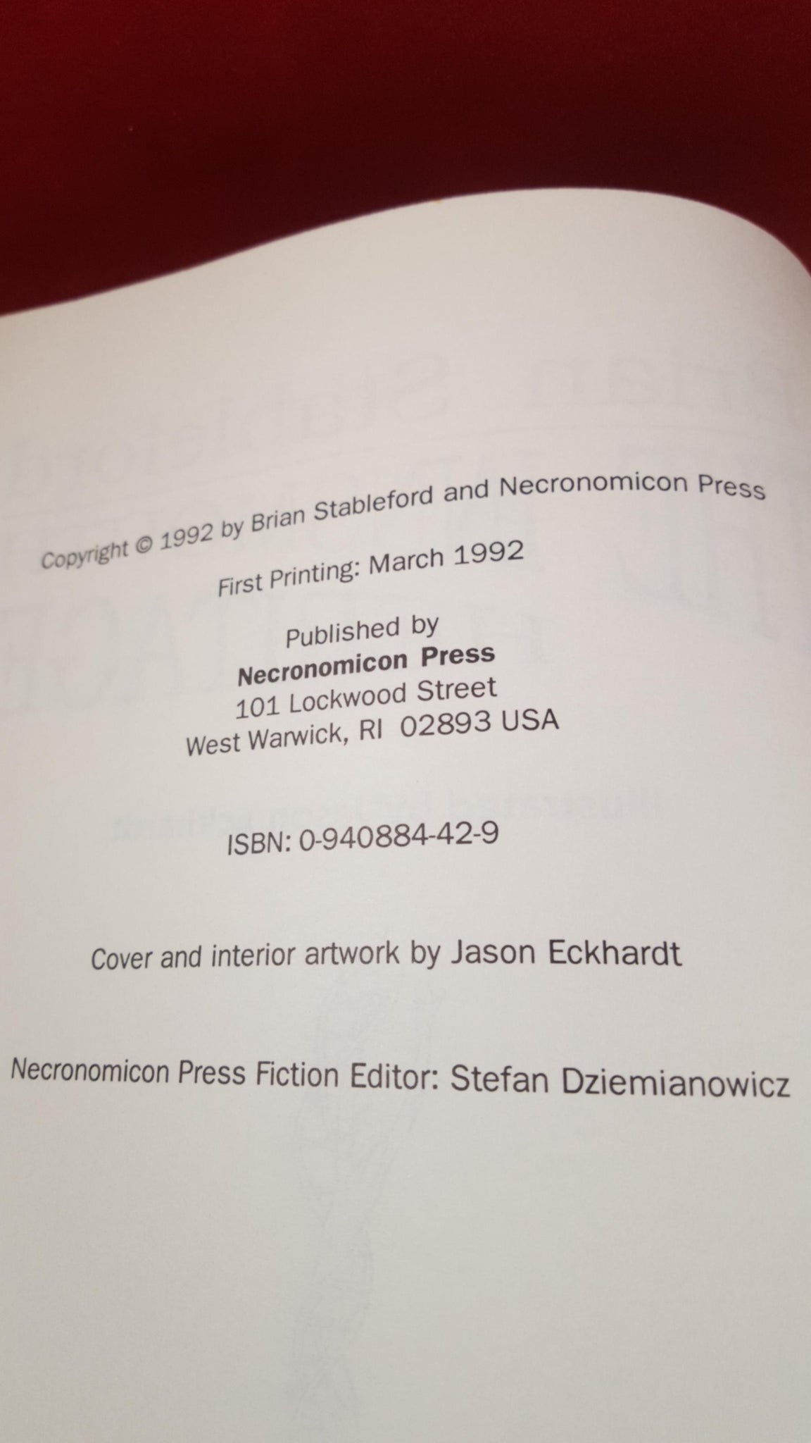 Brian Stableford - The Innsmouth Heritage, Necronomicon Press, 1992 ...
