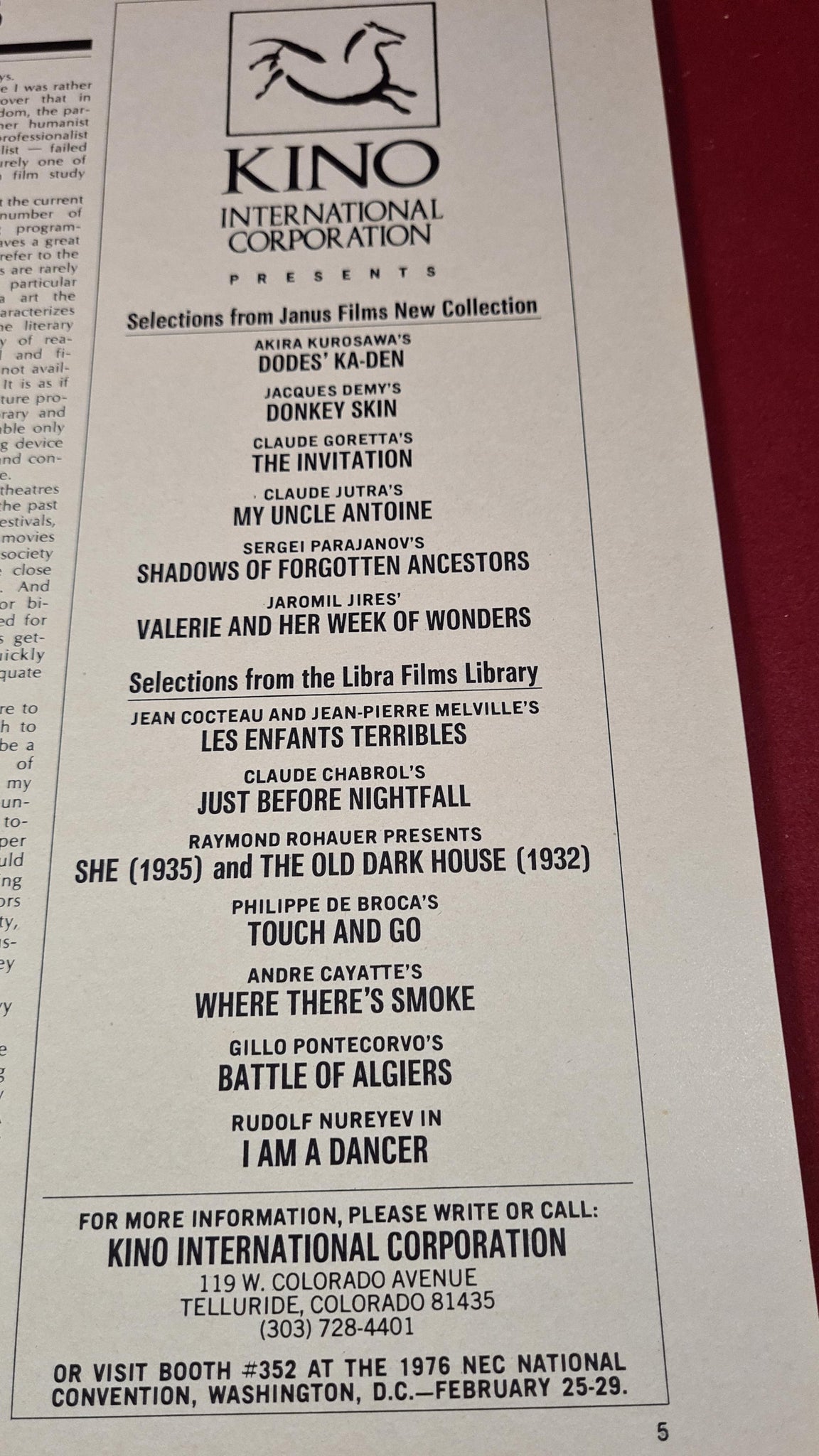 Take One Magazine Volume 5 Number 1 – Richard Dalby's Library