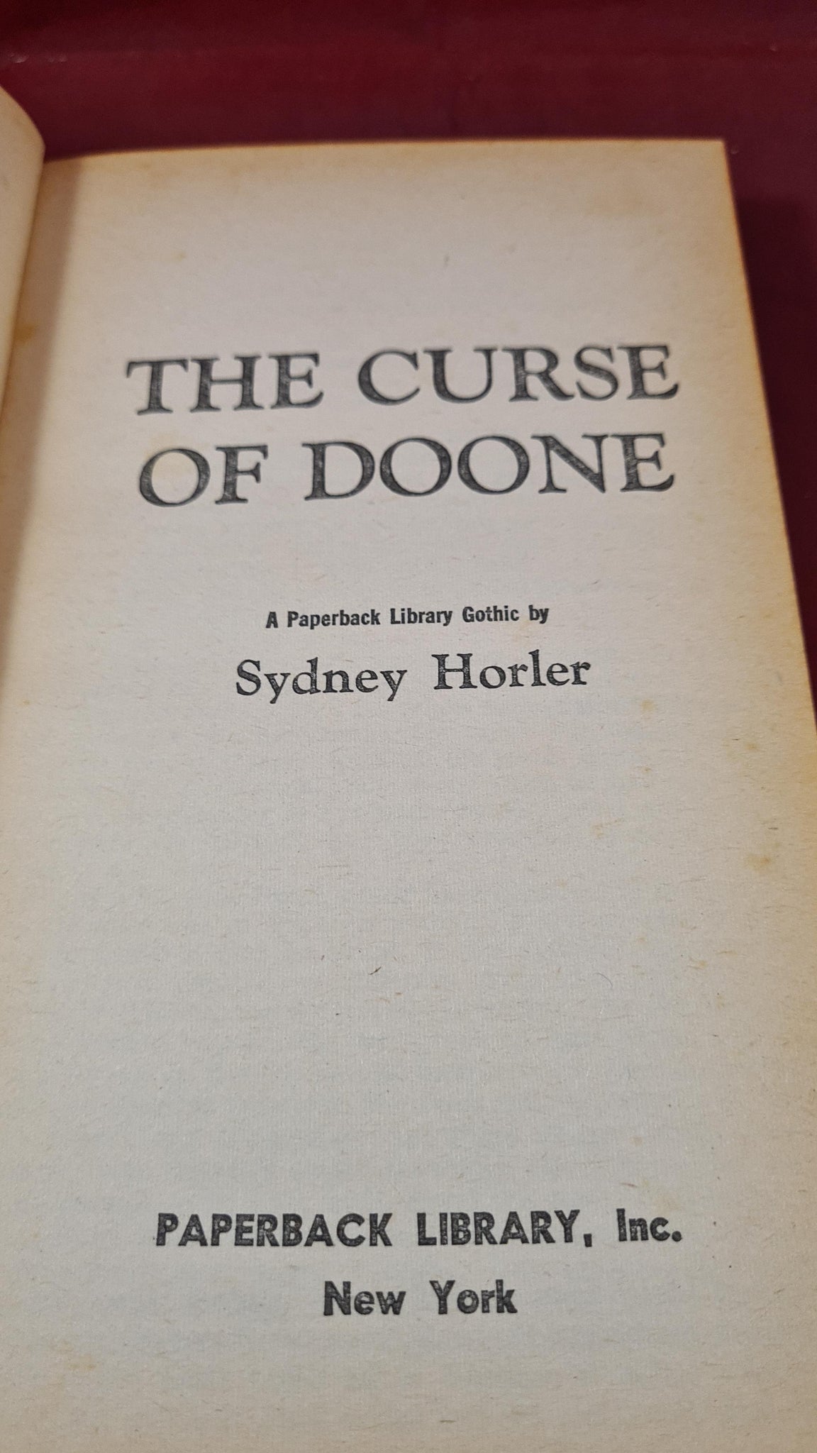 Sydney Horler - The Curse of Doone, Paperback Library, 1966, First Pri ...