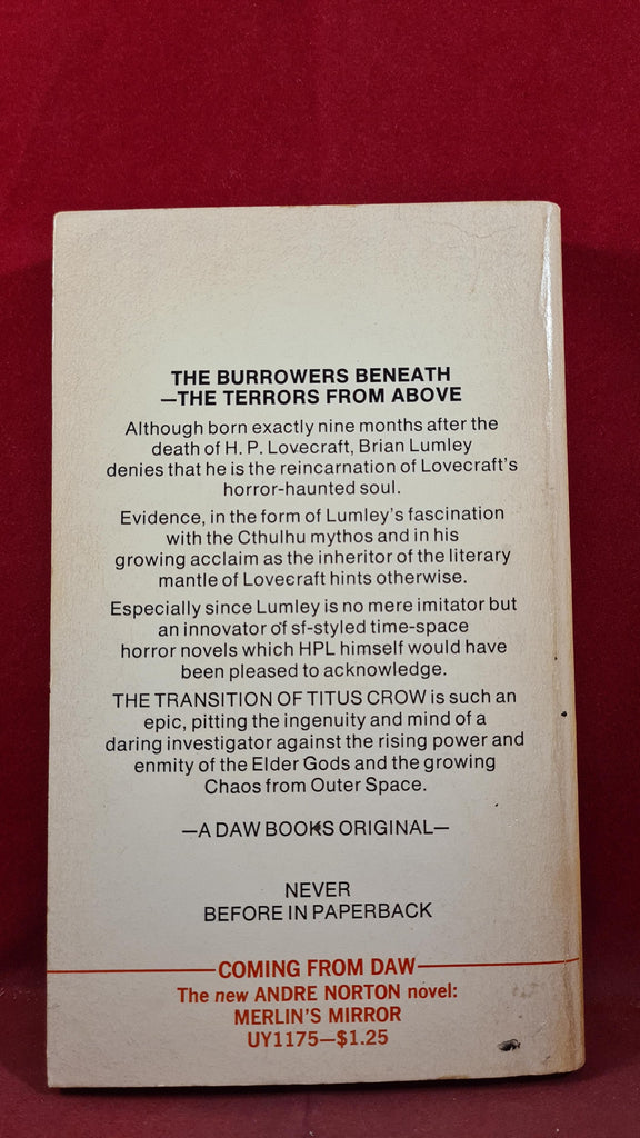 Brian Lumley - The Transition of Titus Crow, Daw Books, 1975, First Ed ...