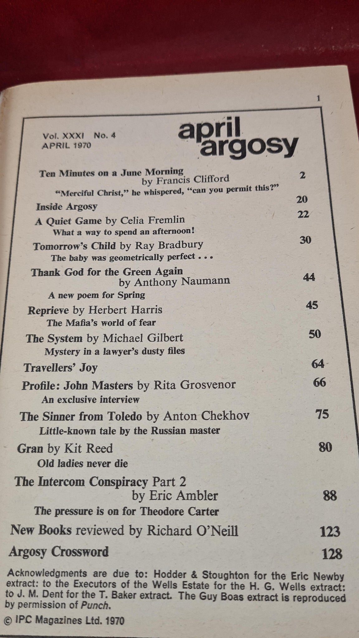 Argosy Volume XXXI Number 4 April 1970, Special Spring Issue – Richard ...