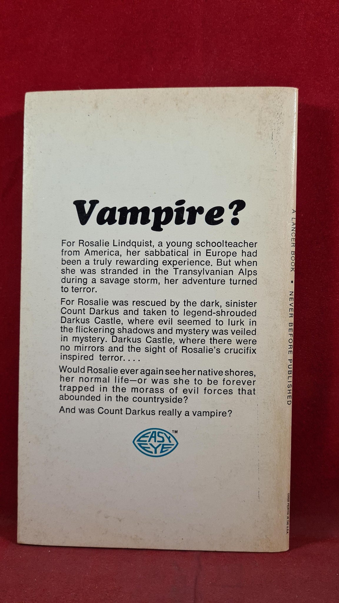 Dorothea Nile - The Vampire Cameo, Lancer Books, 1968, Paperbacks ...