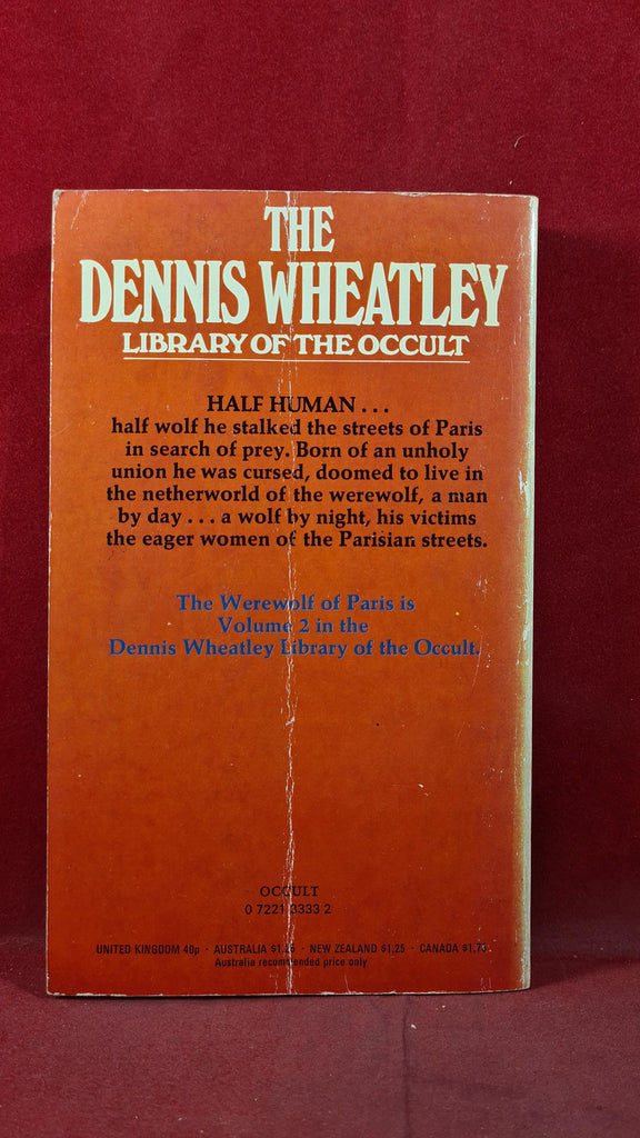 Guy Endore - The Werewolf of Paris, Sphere Books, 1974, Paperbacks ...