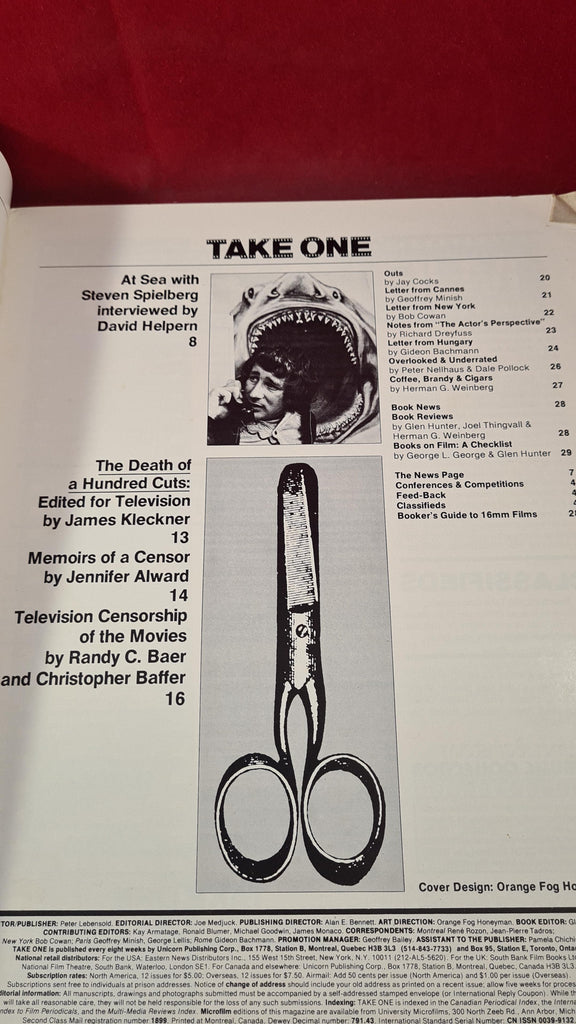 Take One Magazine Volume 4 Number 10 June 1975 – Richard Dalby's Library