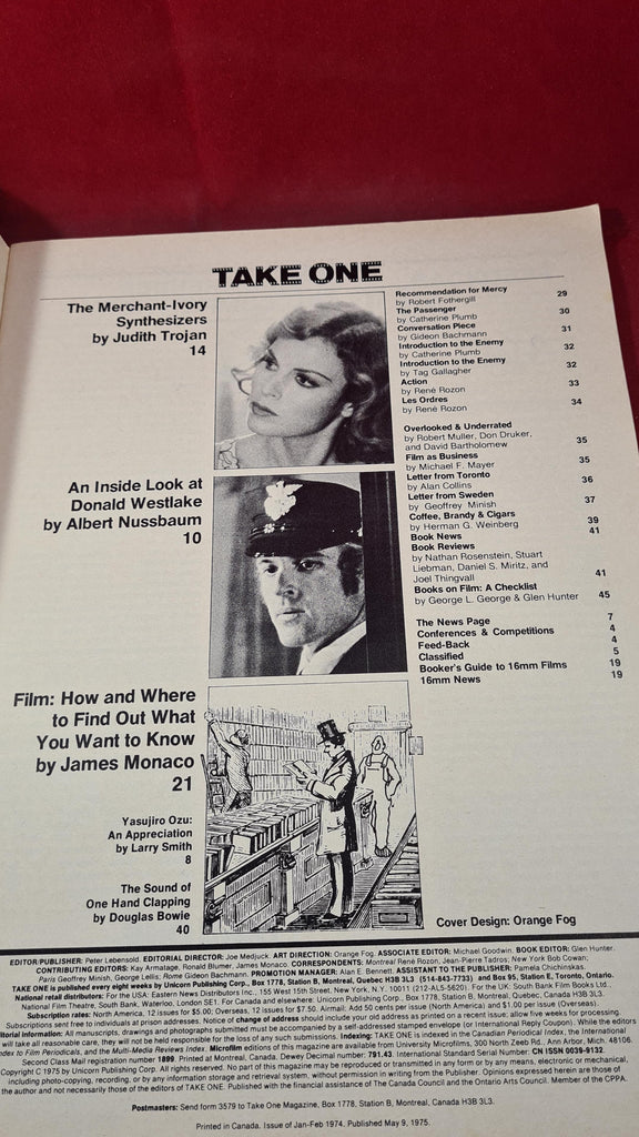 Take One Magazine Volume 4 Number 9 May 1975 – Richard Dalby's Library