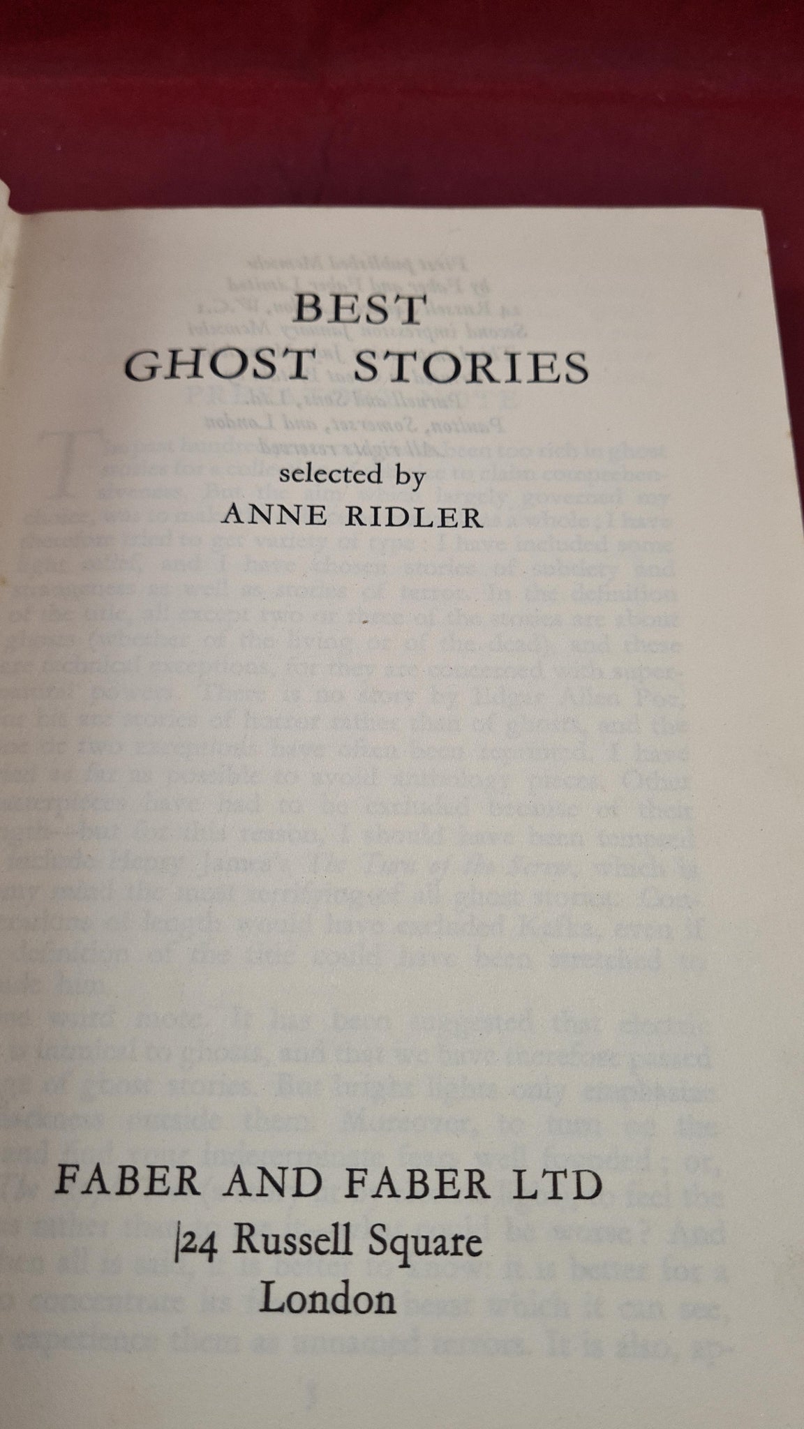 Anne Ridler - Best Ghost Stories, Faber & Faber, 1948 – Richard Dalby's ...