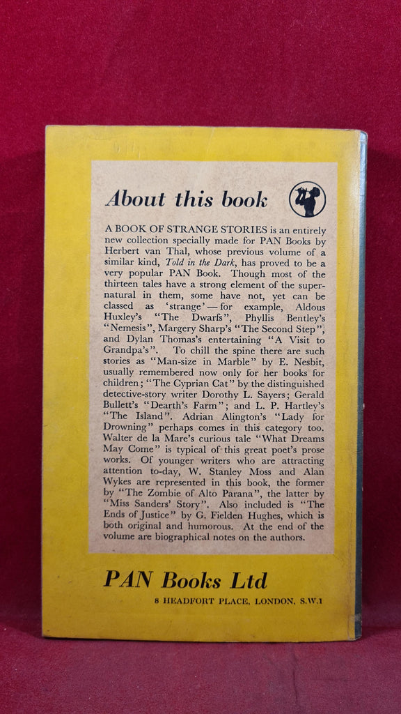 Herbert van Thal - A Book of Strange Stories, Pan Books, 1954, Paperba ...