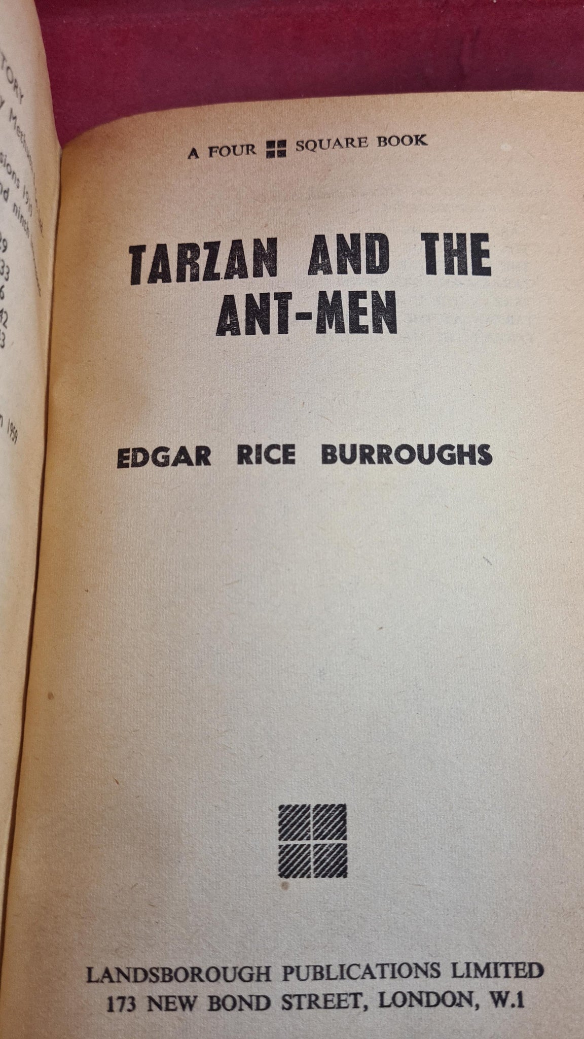 Edgar Rice Burroughs - Tarzan & the Ant-Men, Four Square, 1960, Paperb ...