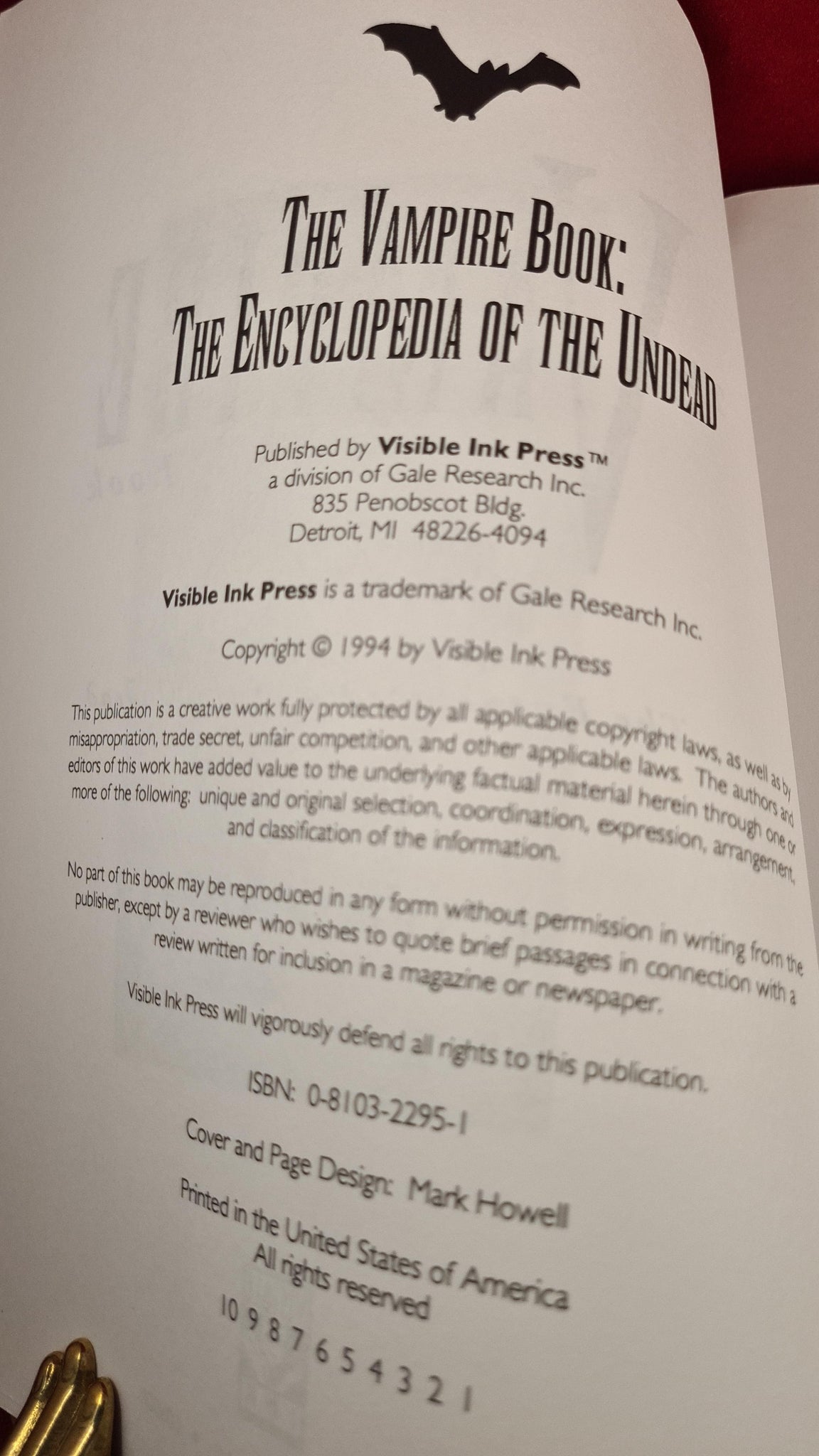 J Gordon Melton - The Vampire Book Encyclopedia of the Undead, 1994, 1 – Richard Dalby's Library