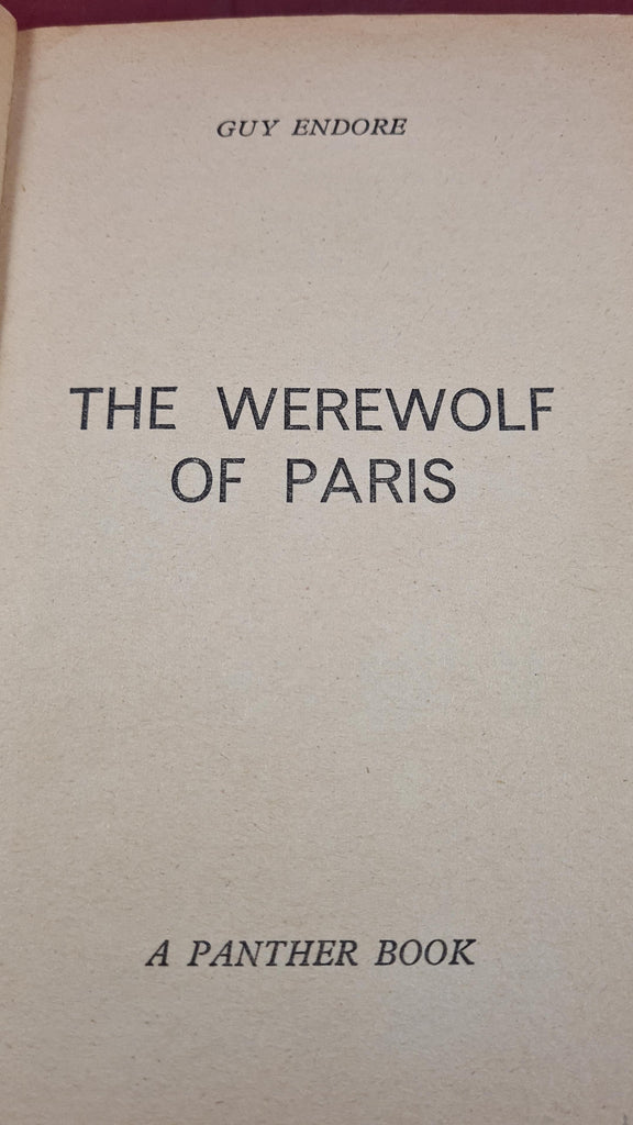 Guy Endore - The Werewolf of Paris, Panther Books, 1963, Paperbacks ...