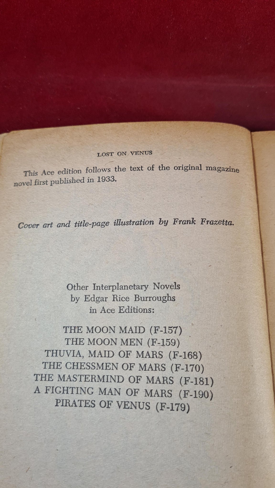 Edgar Rice Burroughs - Lost on Venus, ACE Books, Paperbacks – Richard ...