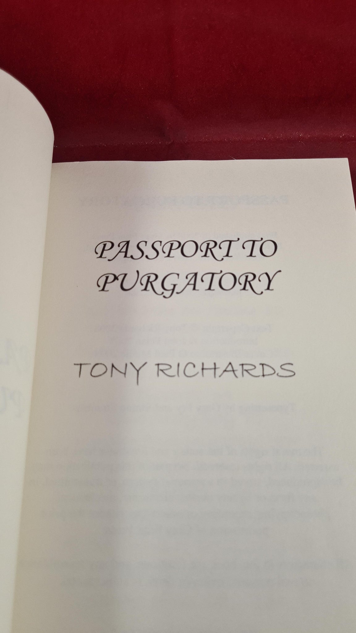 Tony Richards - Passport To Purgatory, Gray Friar Press, 2008, Paperba ...