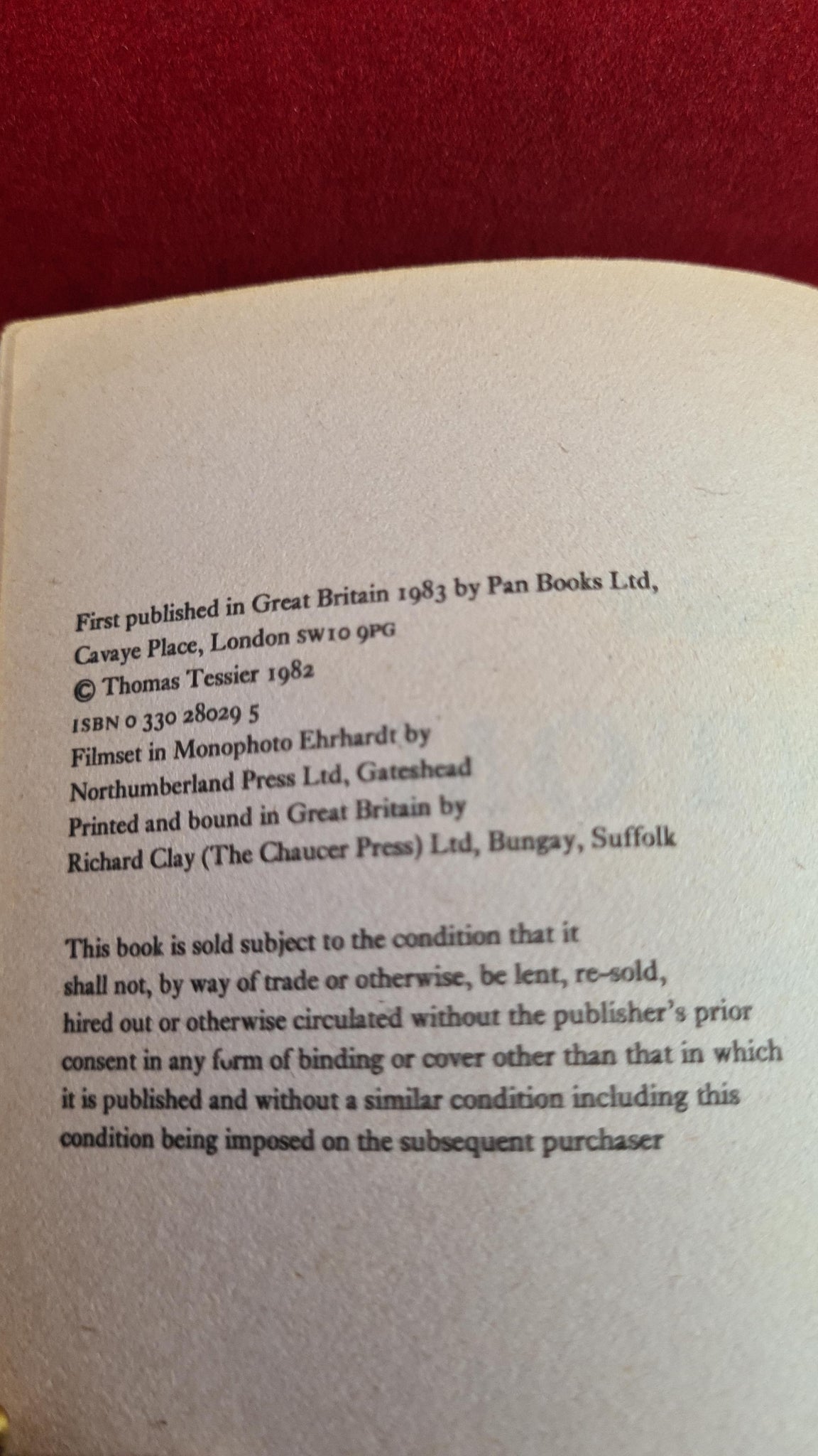 Thomas Tessier - Phantom, Pan Books, 1983, First Edition, Paperbacks ...