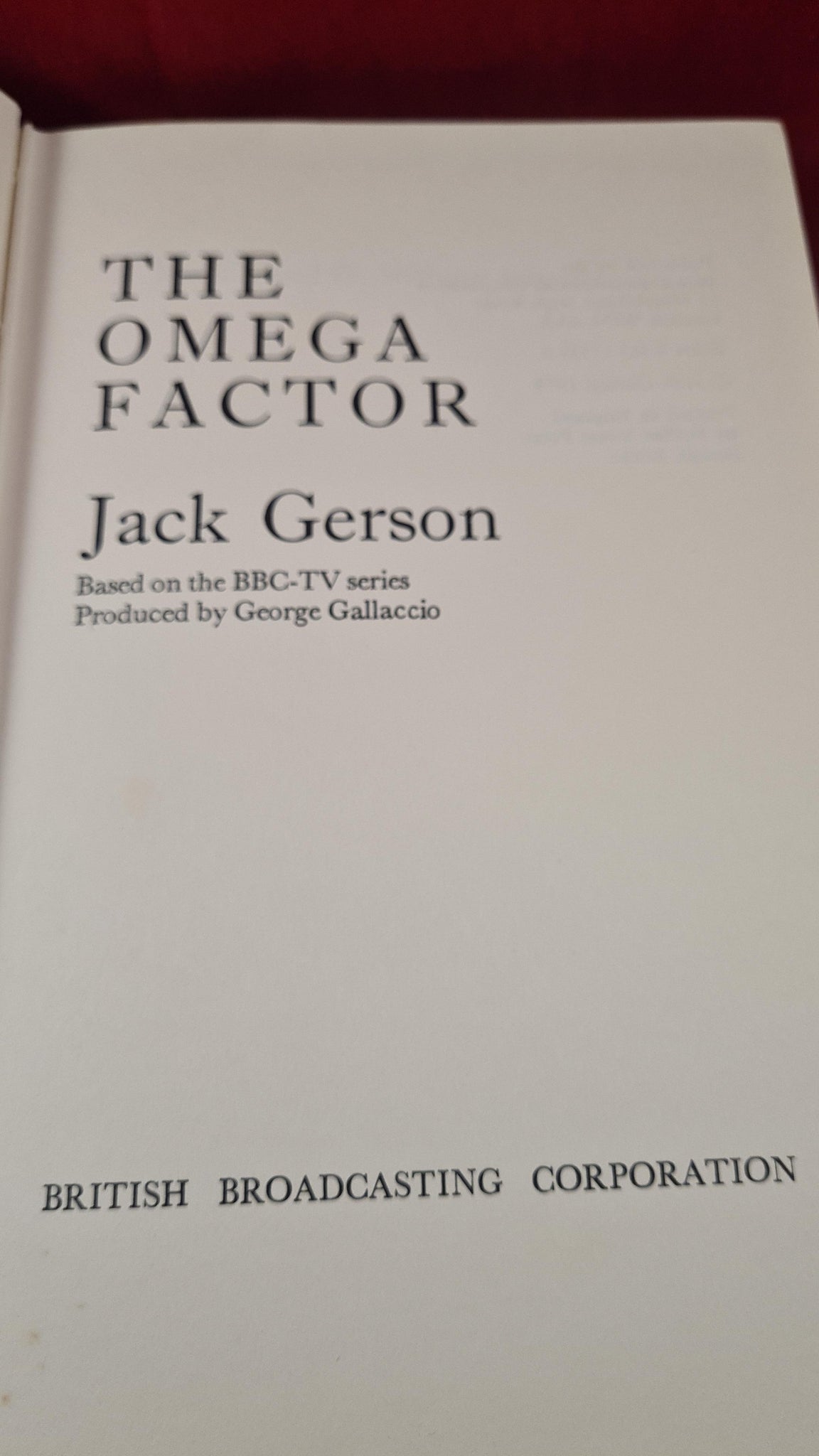 Jack Gerson - The Omega Factor, BBC, 1979, First Edition – Richard ...