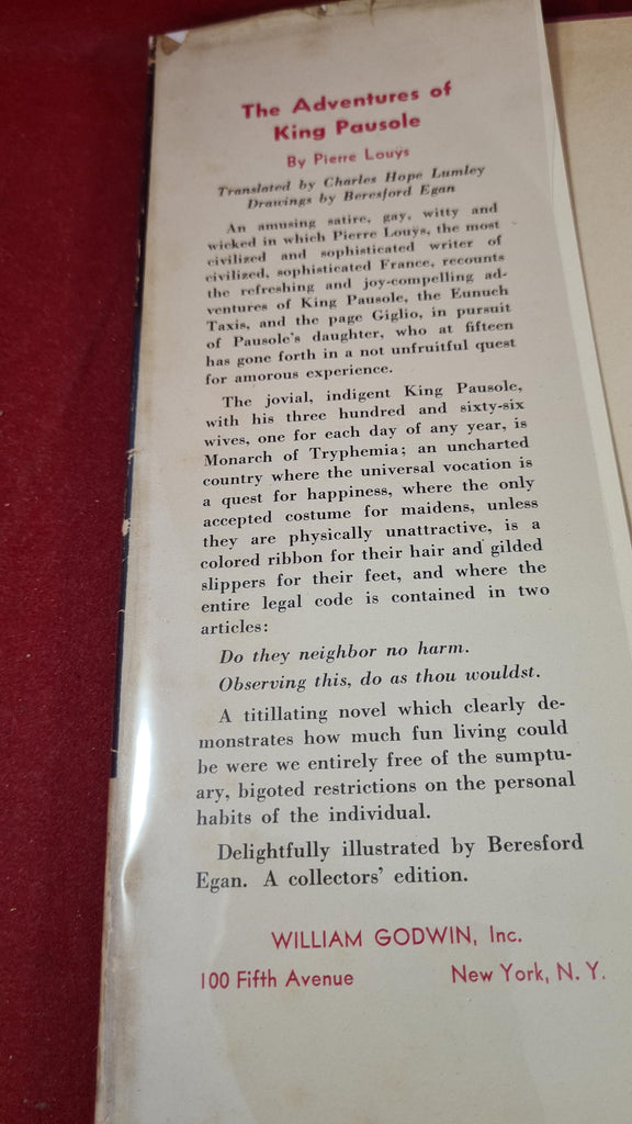 Pierre Louys - The Adventures of King Pausole, Privately Printed, 1933 ...