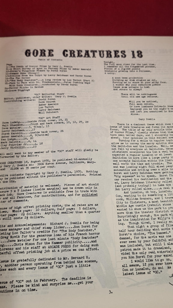 Gore Creatures Number 18 August 1970 – Richard Dalby's Library