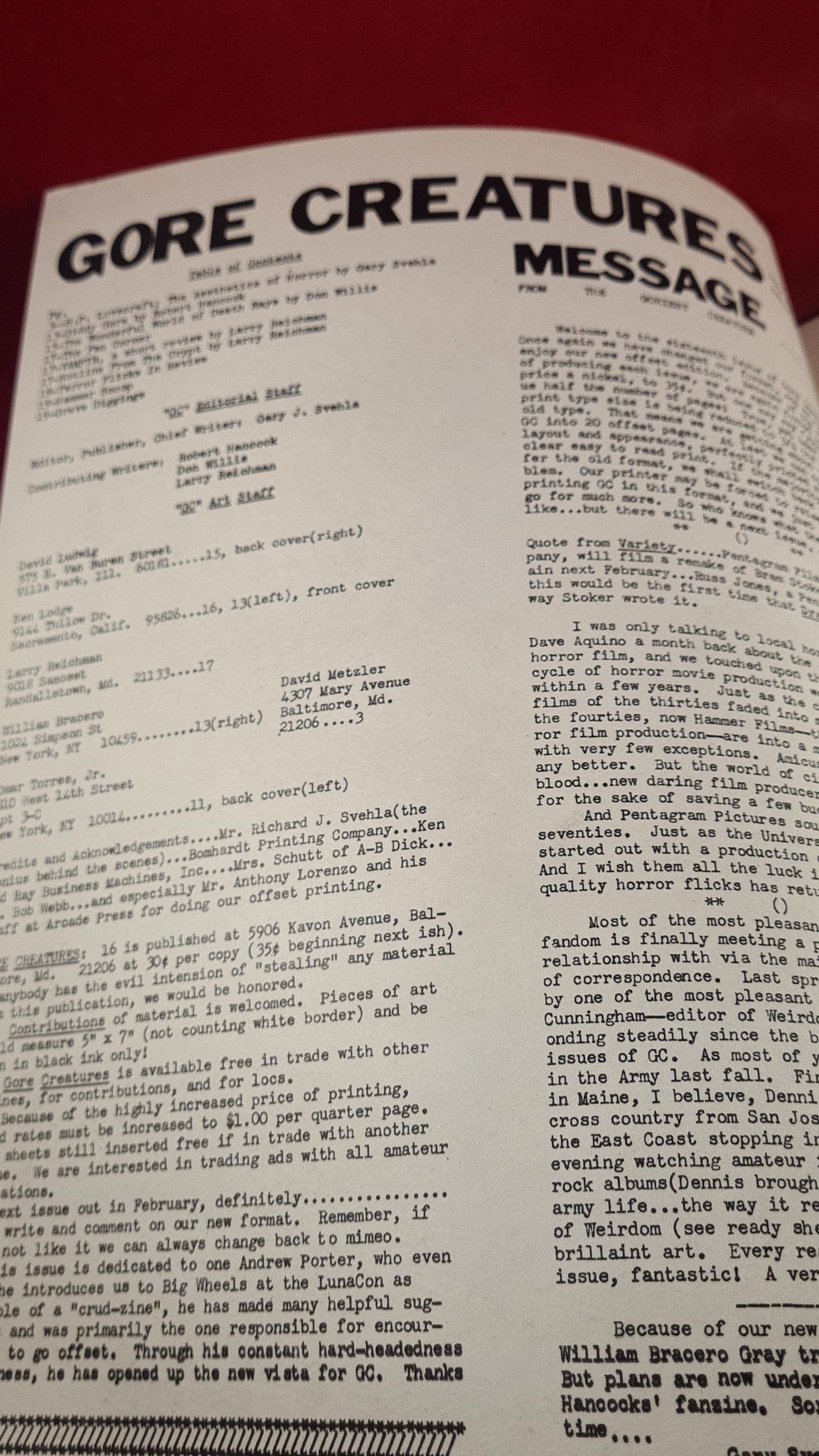 Gore Creatures Number 16 September 1969 – Richard Dalby's Library