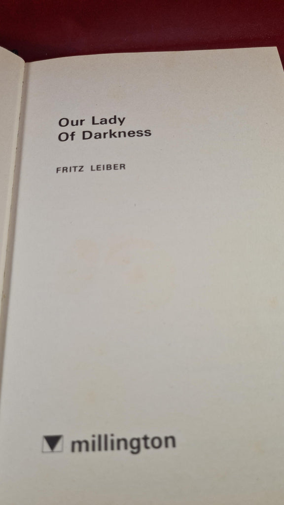 Fritz Leiber - Our Lady of Darkness, Millington, 1978, First Edition ...
