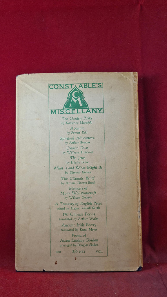 William Godwin - Memoirs of Mary Wollstonecraft, Constable, 1928 ...