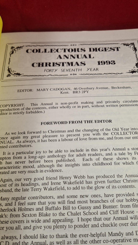 Mary Cadogan - Collectors Digest Annual 1993 – Richard Dalby's Library