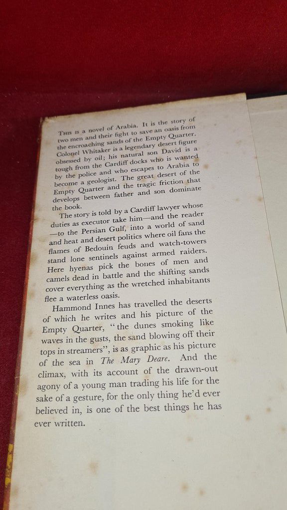 Hammond Innes - The Doomed Oasis, Collins, 1960, First Edition, Inscri ...