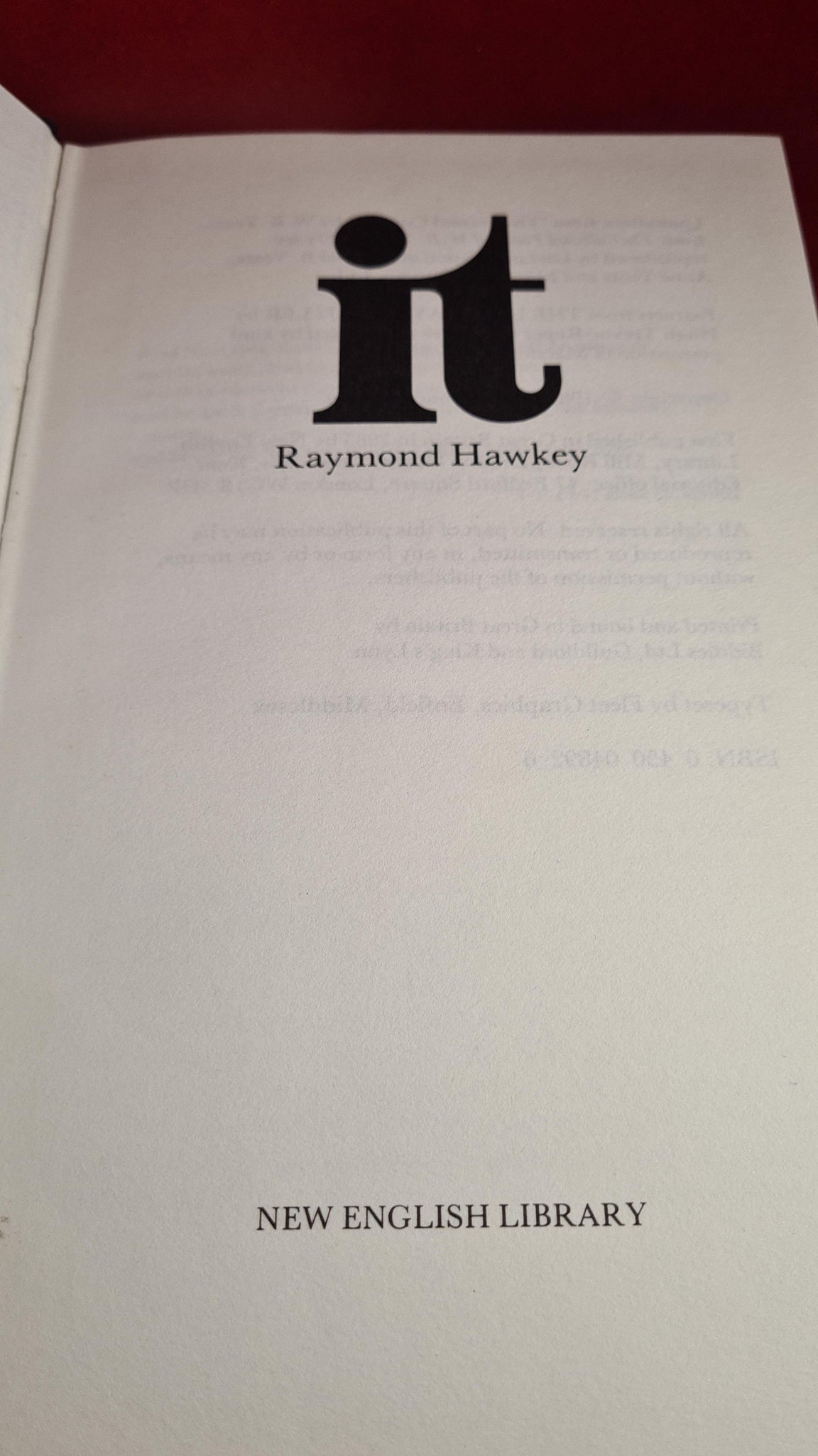 Raymond Hawkey - It, New English Library, 1983 – Richard Dalby's Library