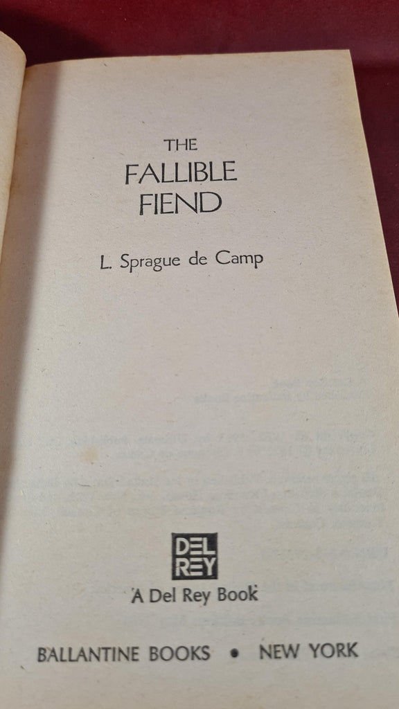 L Sprague De Camp - The Fallible Fiend, Del Rey, 1981, Paperbacks ...