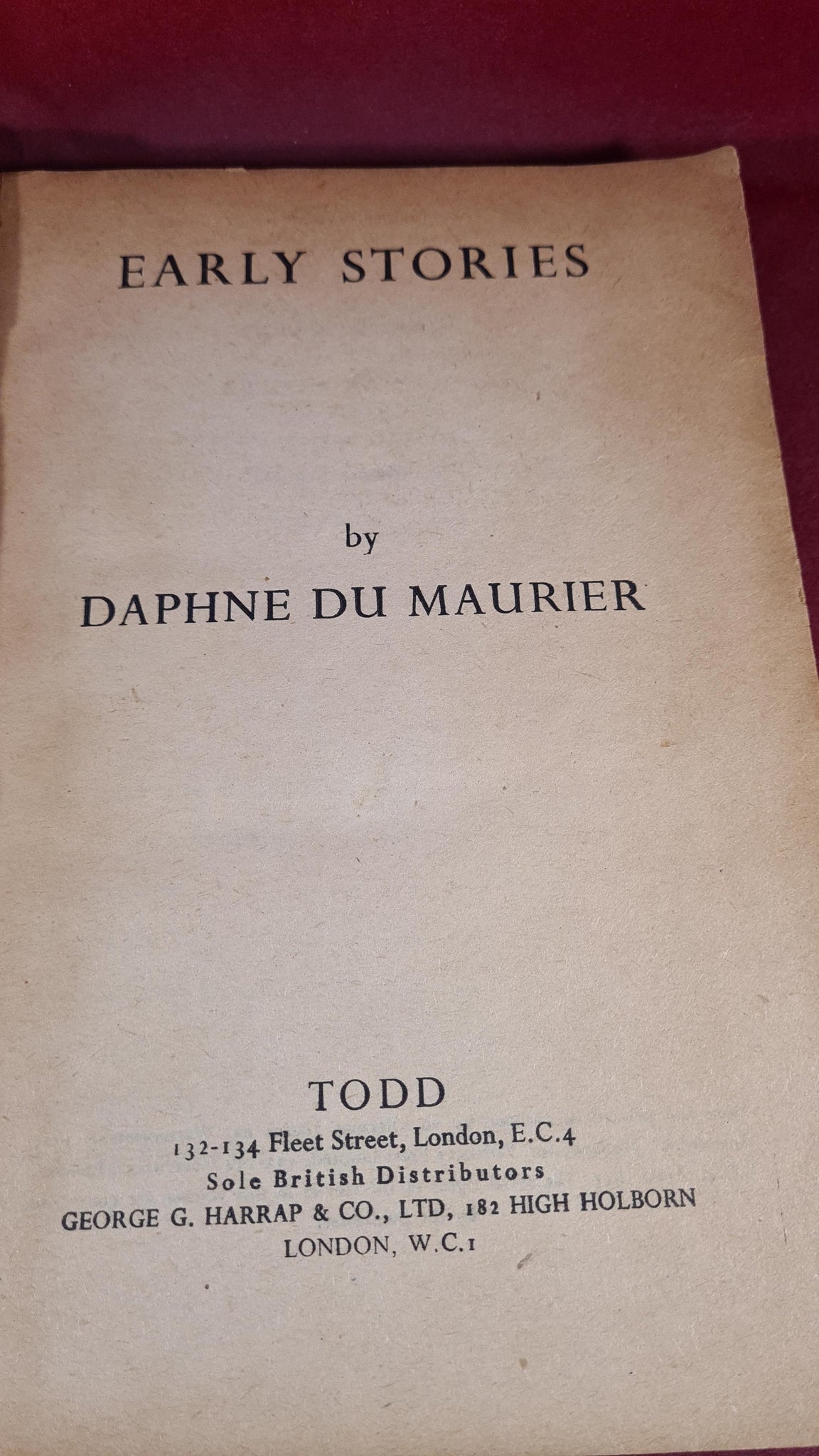 Daphne du Maurier - Early Stories, Todd, 1955 – Richard Dalby's Library