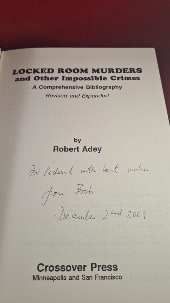 Robert Adey - Locked Room Murders , Crossover, 1991, Signed, Inscribed ...
