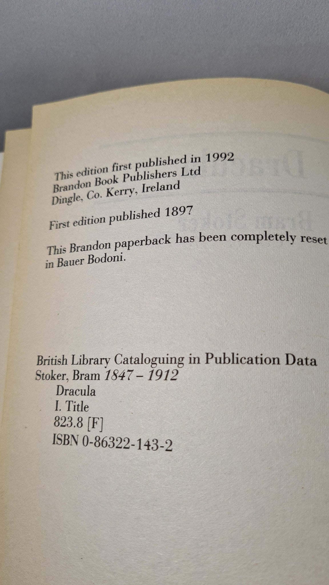 Bram Stoker - Dracula, Brandon, 1992, Paperbacks – Richard Dalby's Library