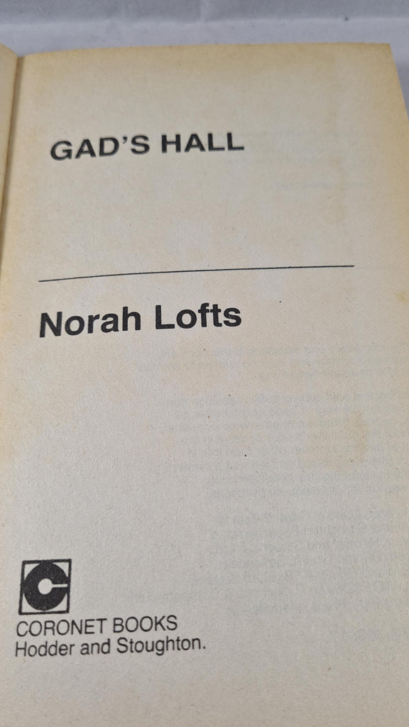 Norah Lofts - Gad's Hall, Coronet Books, 1980, Paperbacks – Richard ...