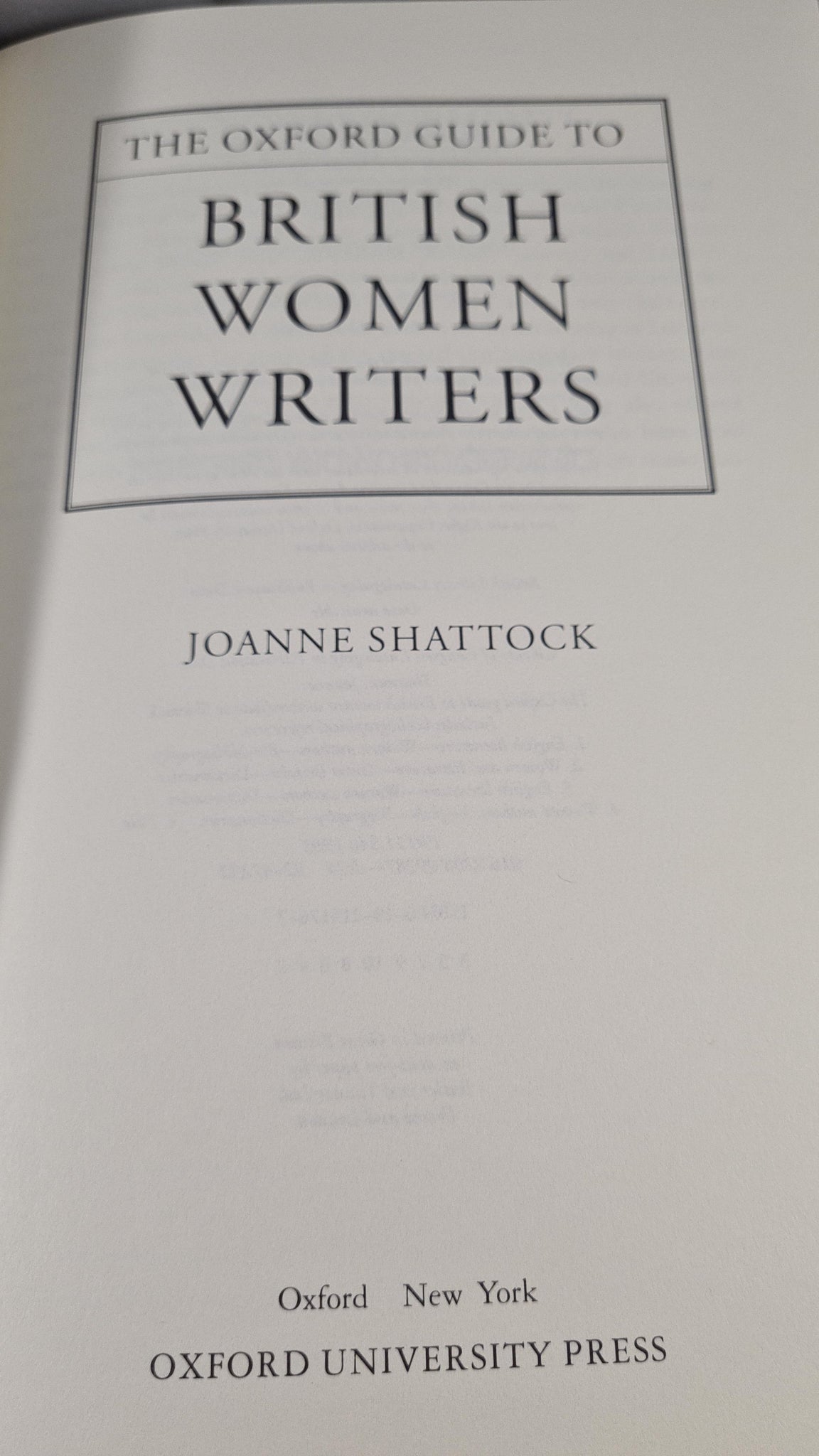 Joanne Shattock - The Oxford Guide to British Women Writers, 1993 ...