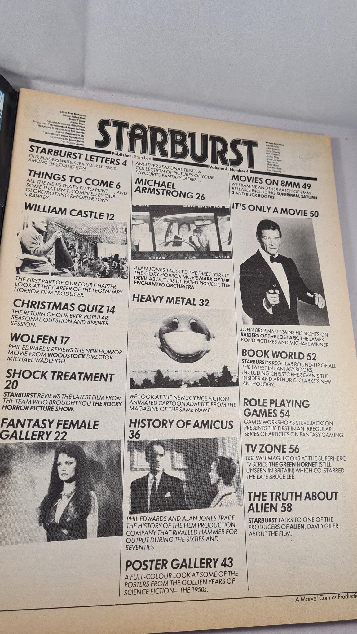 Starburst Number 41 Volume 4 Number 4 1981, Marvel Comics – Richard ...