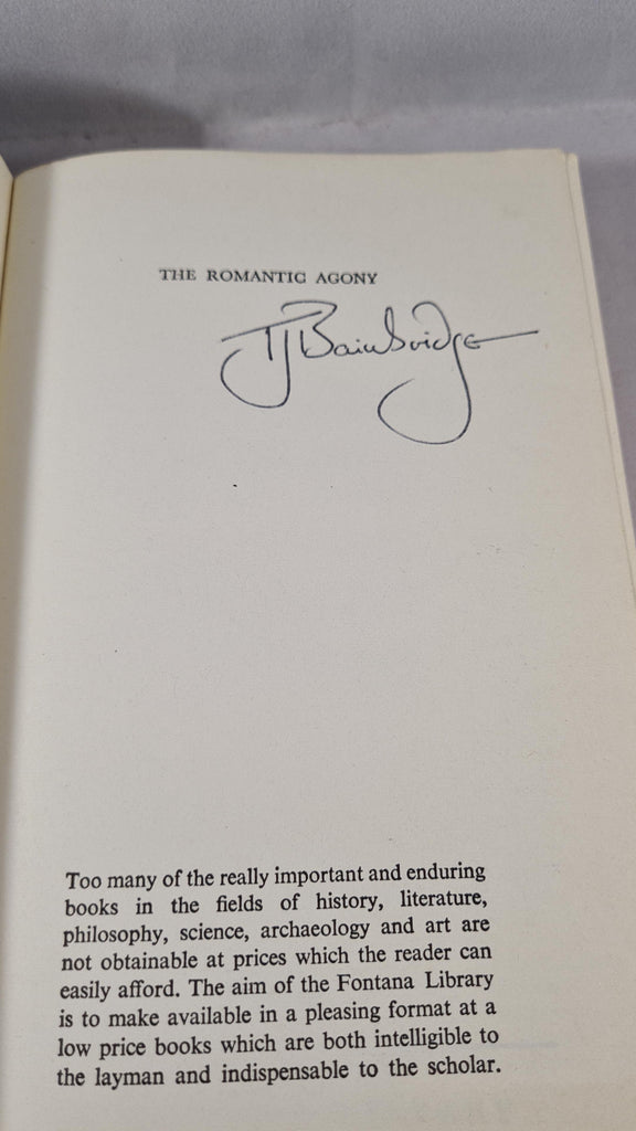 Mario Praz - The Romantic Agony, Fontana Library, 1966, Paperbacks ...