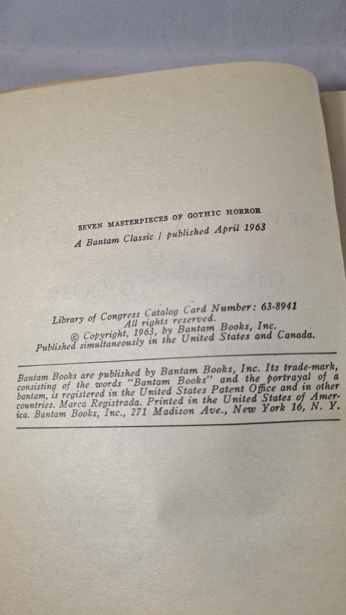 Robert Donald Spector - Seven Masterpieces of Gothic Horror, Bantam, 1 ...