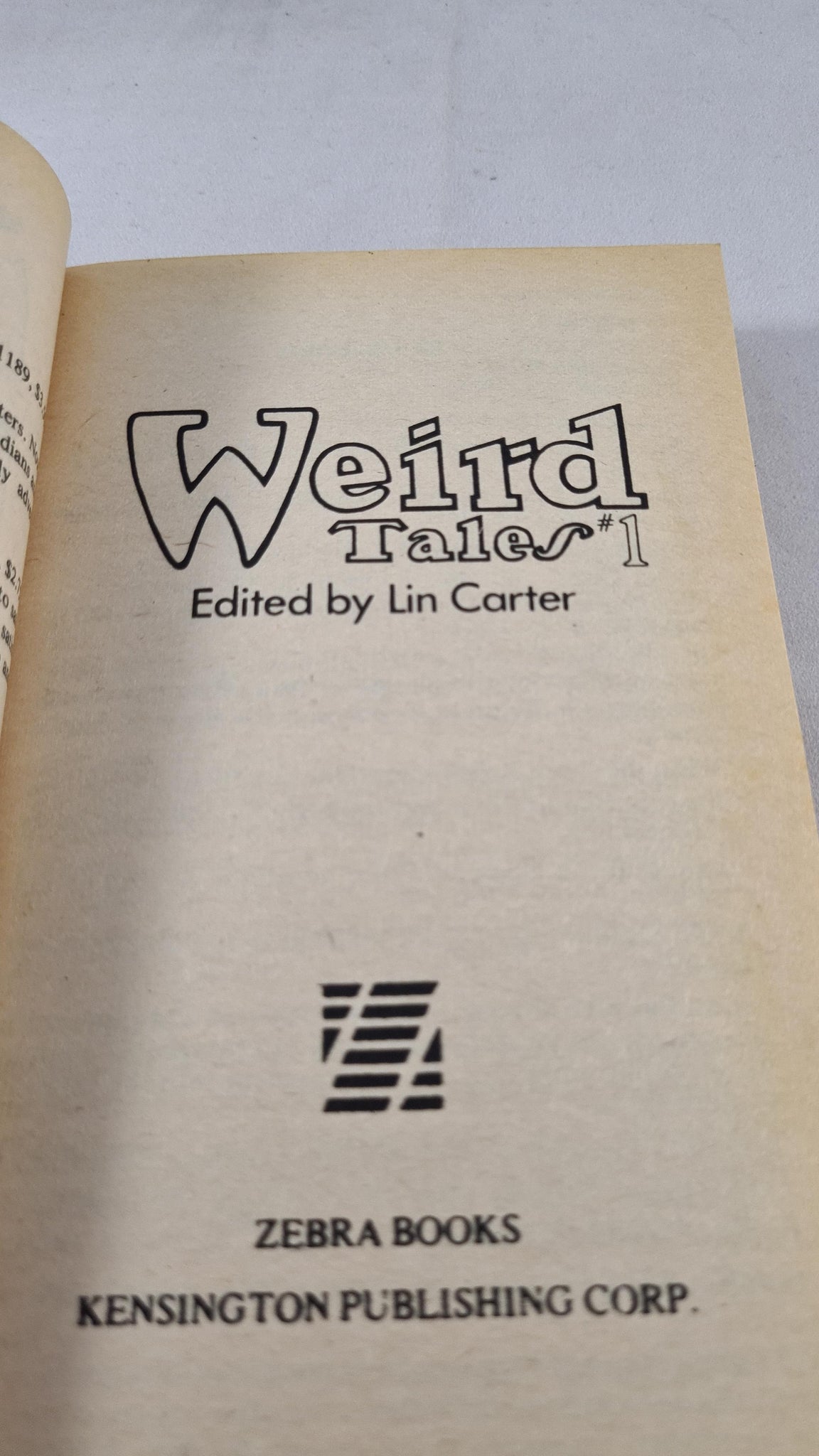 Lin Carter - Weird Tales Number 1, Zebra Books, 1980, Paperbacks ...