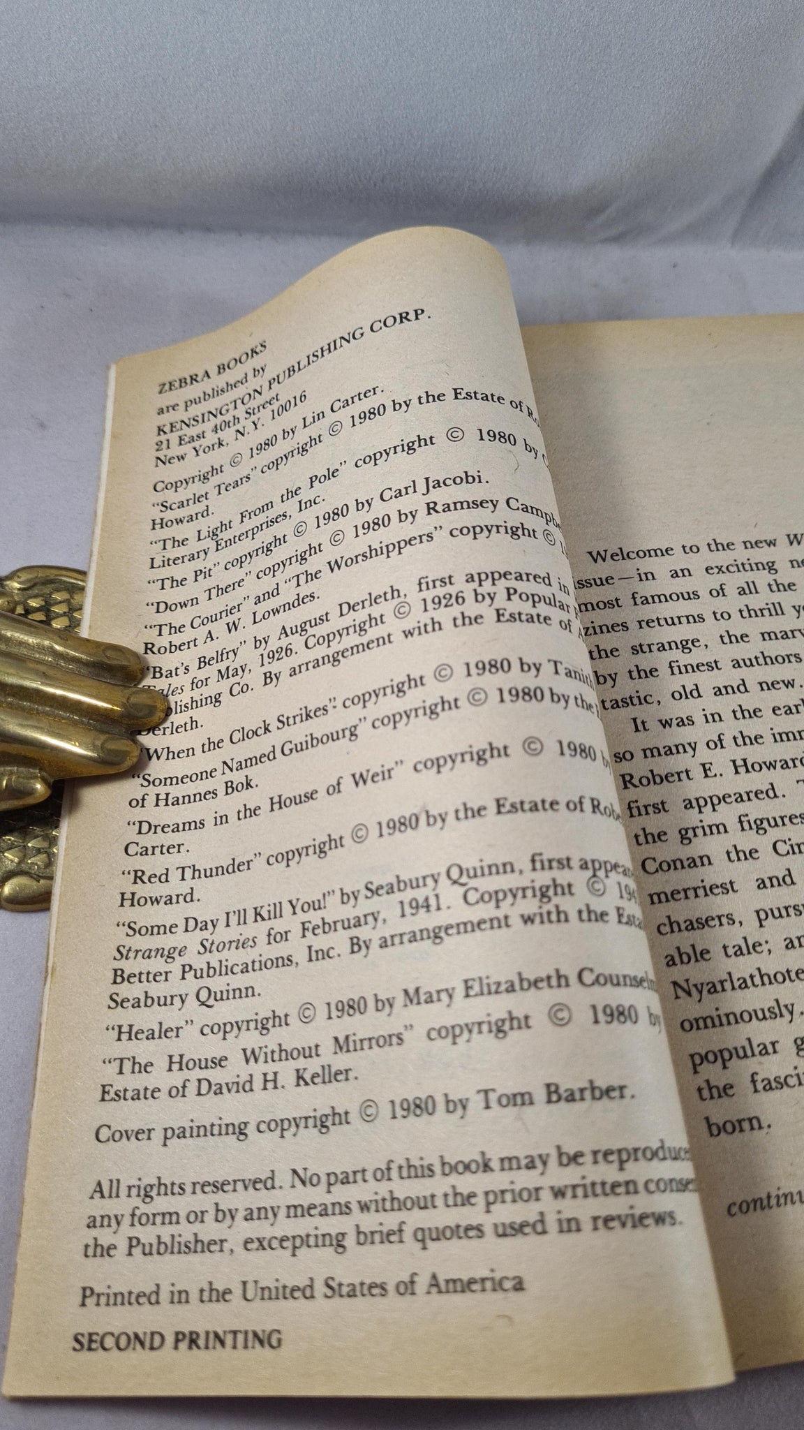 Lin Carter - Weird Tales Number 1, Zebra Books, 1980, Paperbacks ...