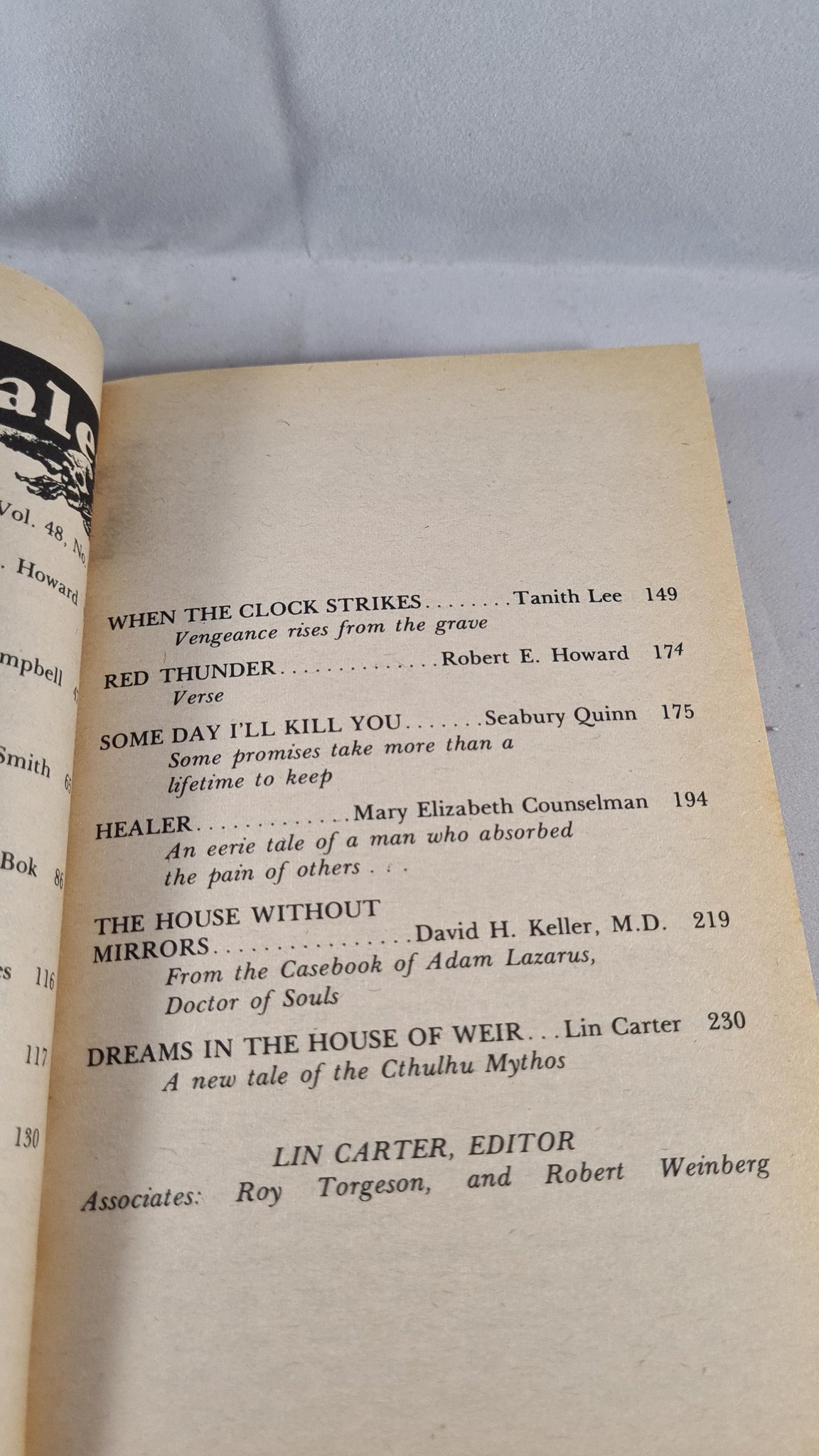 Lin Carter - Weird Tales Number 1, Zebra Books, 1980, Paperbacks ...